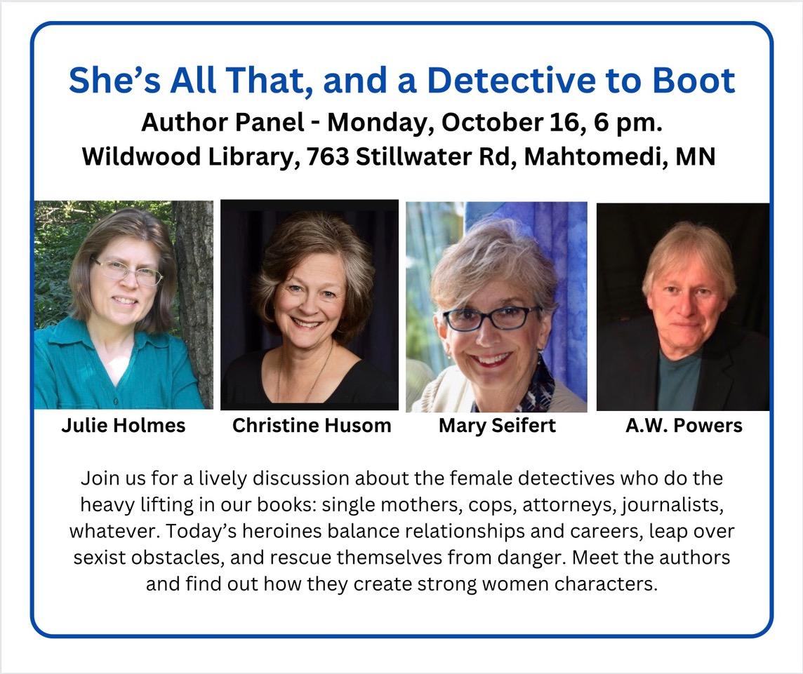 I’ll join fellow Twin Cities Sisters in Crimes Authors for a “She’s All ...